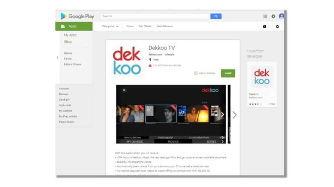Dekkoo now available for AndroidTV! – Discover great gay stories.