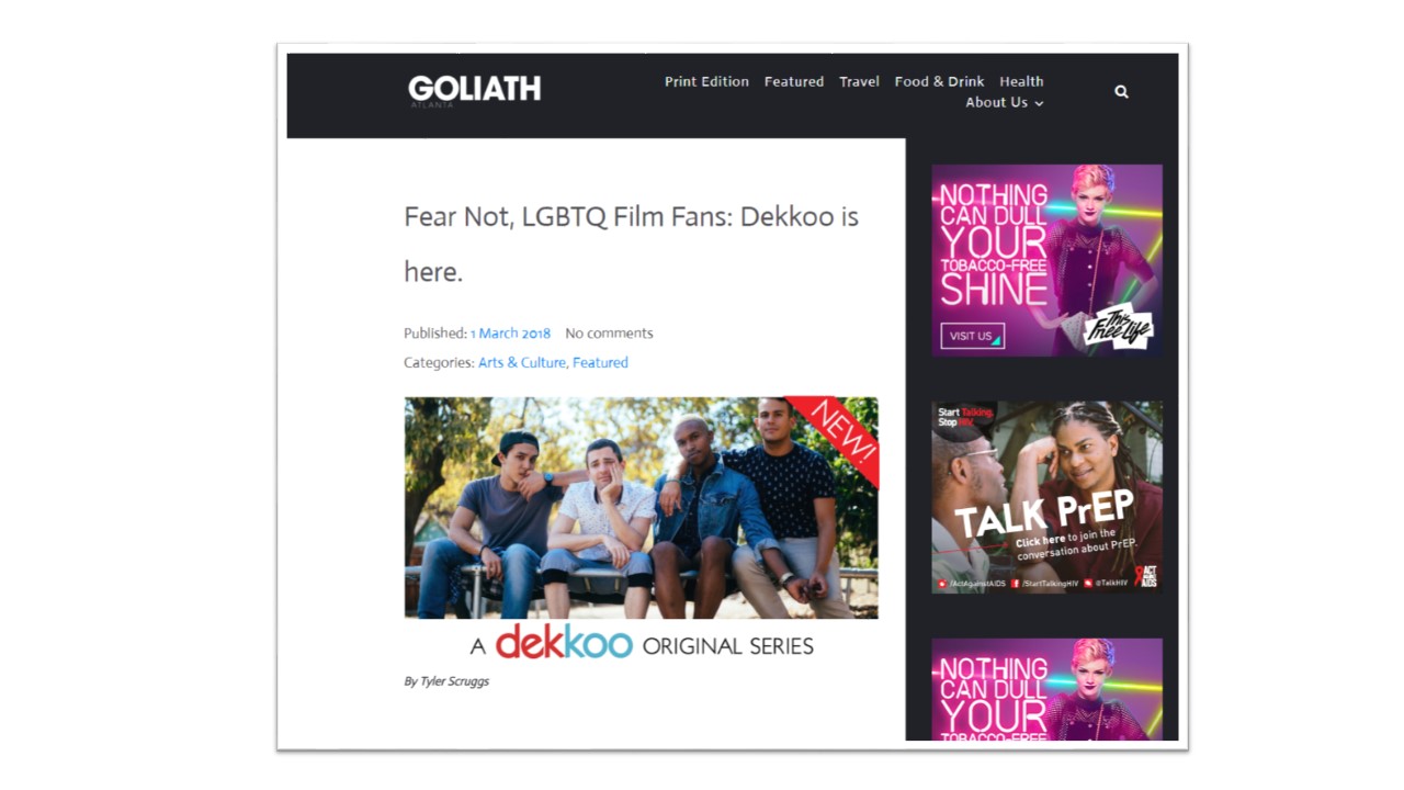 Fear Not, LGBTQ Film Fans: Dekkoo is here. – Discover great gay stories.